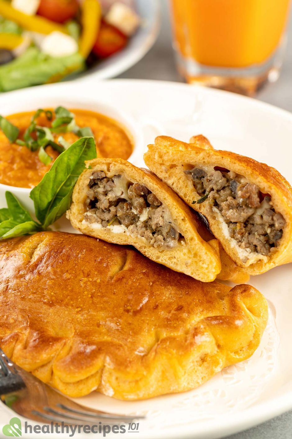 Calzone Recipe: Beef-Mushroom Calzone & Marinara Sauce